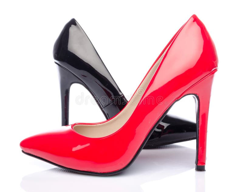 Black and Red High Heel Shoes Stock Image - Image of black, elegant ...