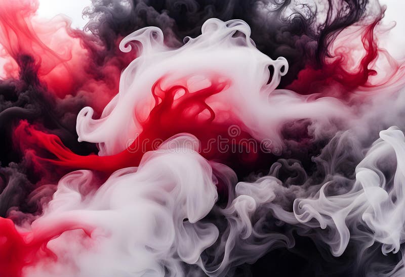 Black and Red Ink Background, Colorful Fog, Abstract Stock Illustration ...