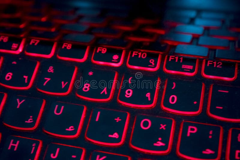 Black Red Keyboard Keys with Reflections. Stock Photo - Image of black ...
