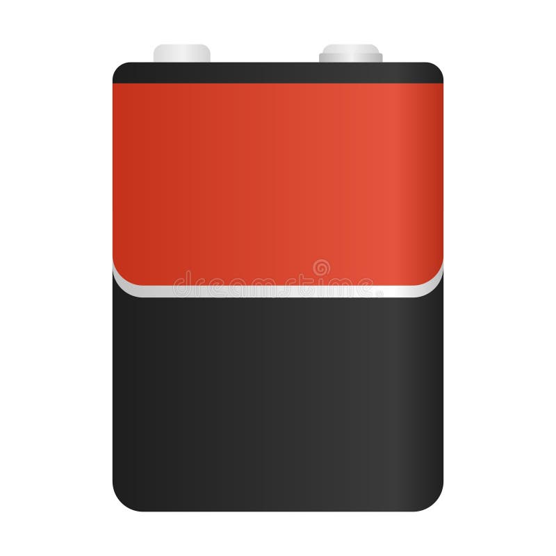 Black and Red Large Battery Vector Stock Illustration - Illustration of ...