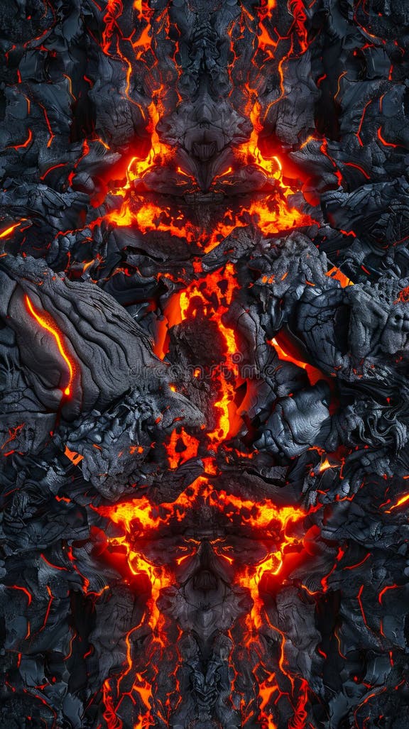 A Black and Red Lava Pattern with Flames Stock Image - Image of ...