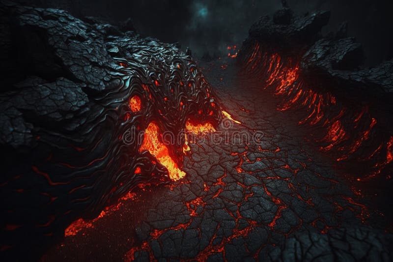 Black Red Lava Volcano Background with Abstract Box Rectangle Geometric ...