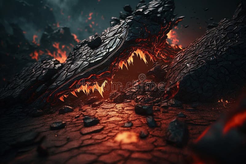 Black Red Lava Volcano Background with Abstract Box Rectangle Geometric ...