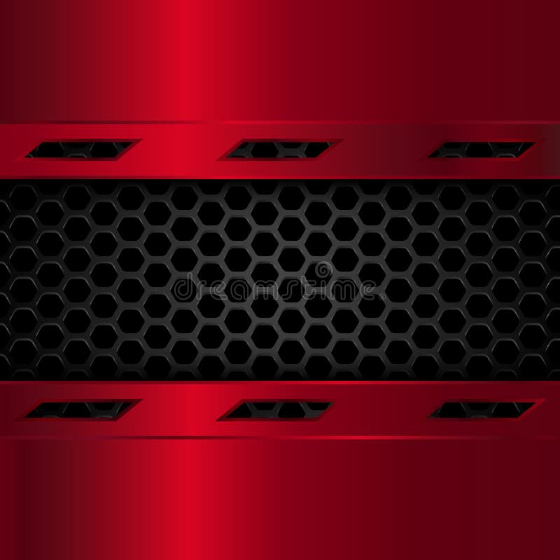 Black and Red Metallic Background. Geometric Pattern of Hexagons with ...