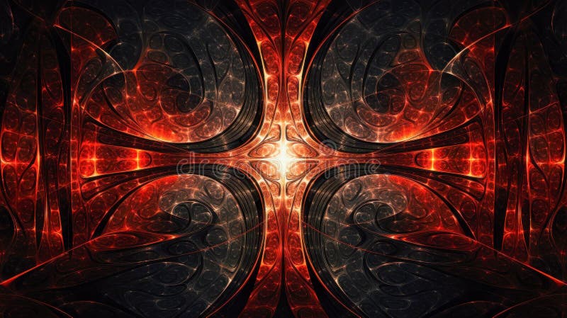 Abstract Black and Red Mirrored Psychedelic Texture. Deep Dark and Deep ...