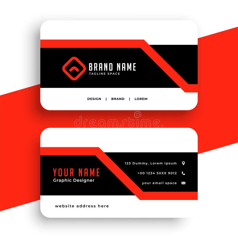 Business Card Template Black Red Stock Illustrations – 54,731 Business ...
