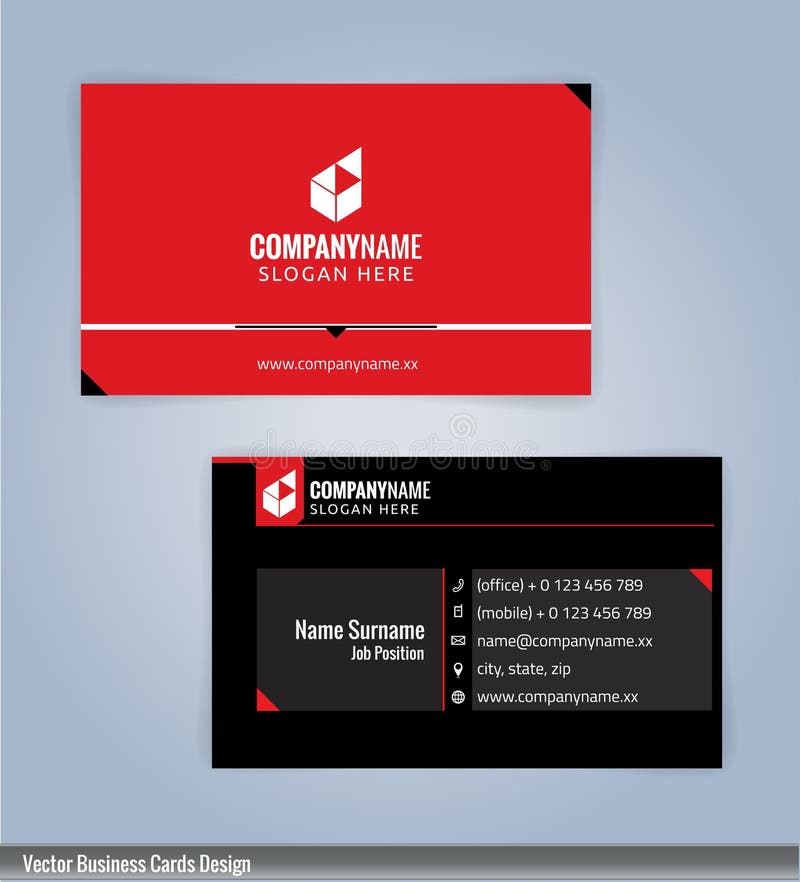 Red Black Business Card Template Stock Illustrations – 54,878 Red Black ...