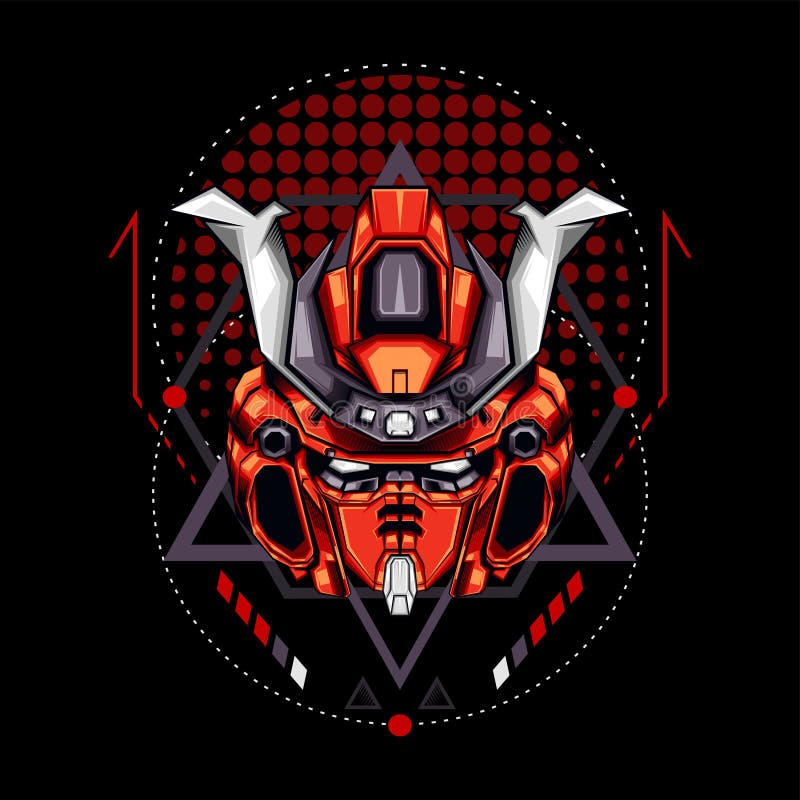 Black Red New Samurai Robot Stock Vector - Illustration of concept ...