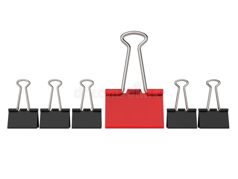 Black and Red Office Clips Row Stock Illustration - Illustration of ...
