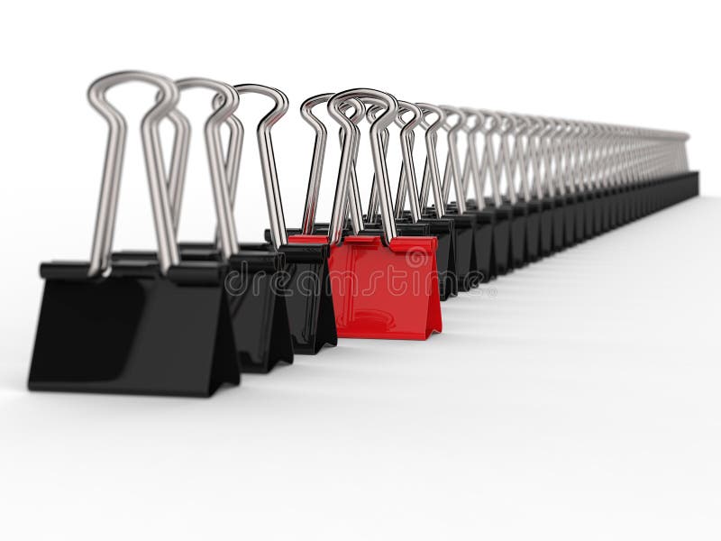 Black and Red Office Clips Row Stock Illustration - Illustration of ...