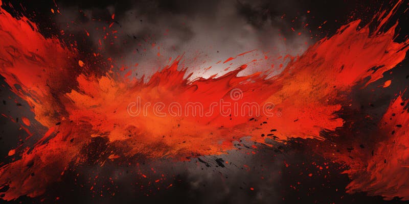 Black and Red Paint Splatter and Rough Brush Strokes Frame the Border ...