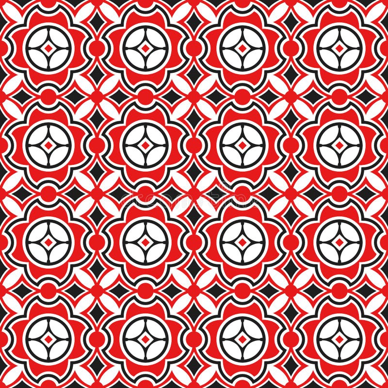 Black and Red Pattern Seamless Stock Vector - Illustration of symmetry ...