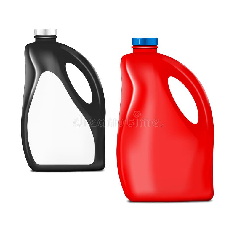 Black and Red Plastic Bottle with Handle and Cap. Fabric Conditioner ...