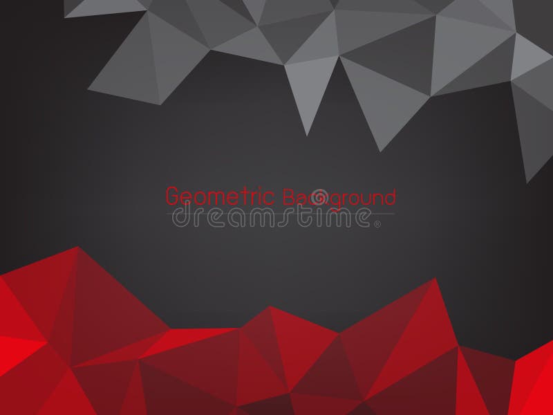 Black and Red Polygon Geometric Abstract Background Stock Vector ...