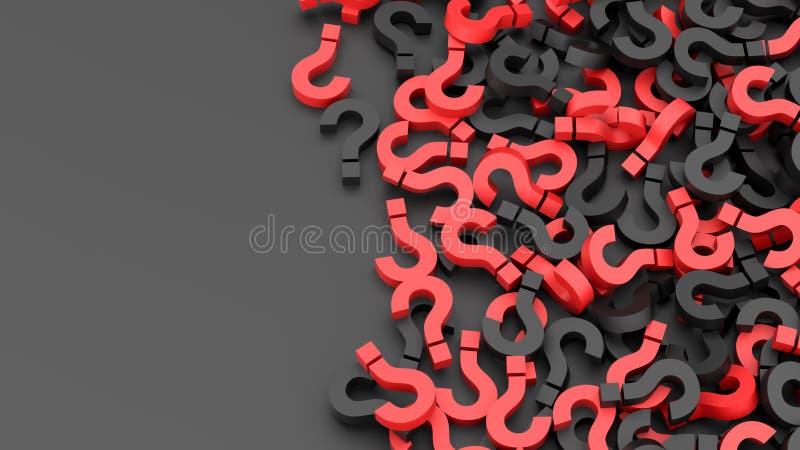 Black and Red Question Marks Stock Illustration - Illustration of black ...