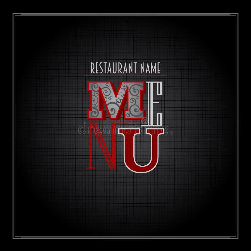 Black and Red Restaurant Menu Card Stock Vector - Illustration of ...