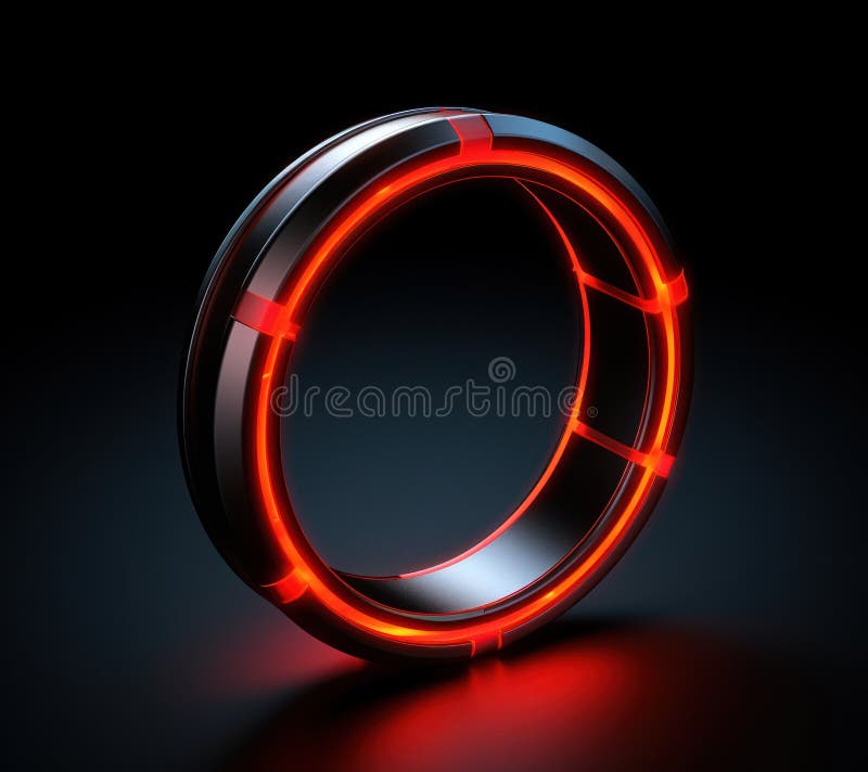 A Black and Red Ring with Red Lights Stock Illustration - Illustration ...