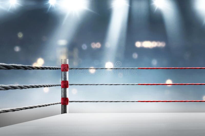 Black and Red Rope on the Boxing Ring Corner Stock Photo - Image of ...