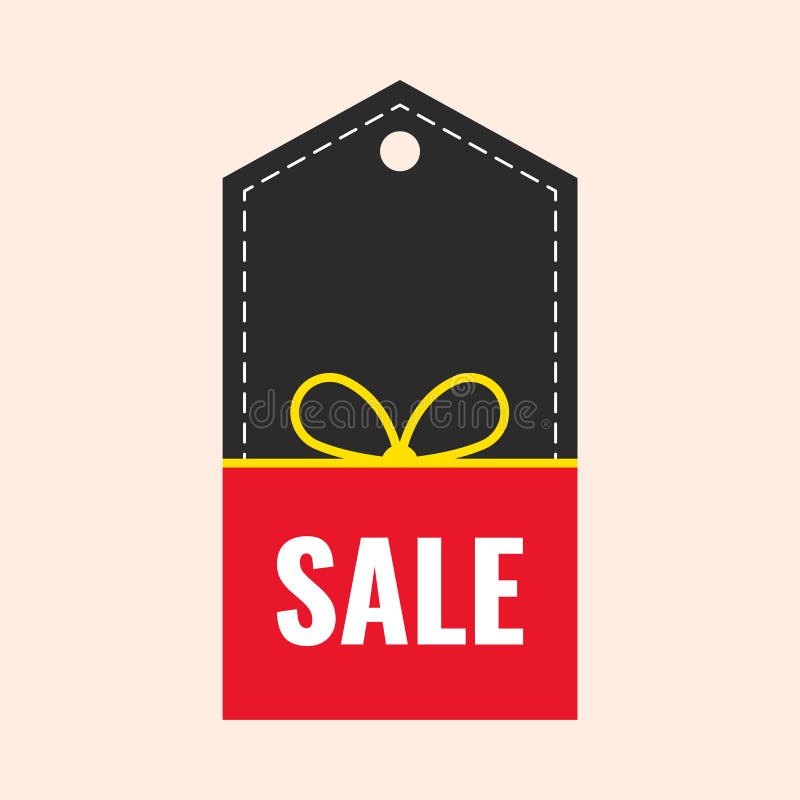 Black and Red Sale Gift Tag on Peach Stock Illustration - Illustration ...