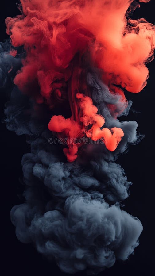 Black and Red Smoke Twisting in Surreal Patterns Stock Photo - Image of ...