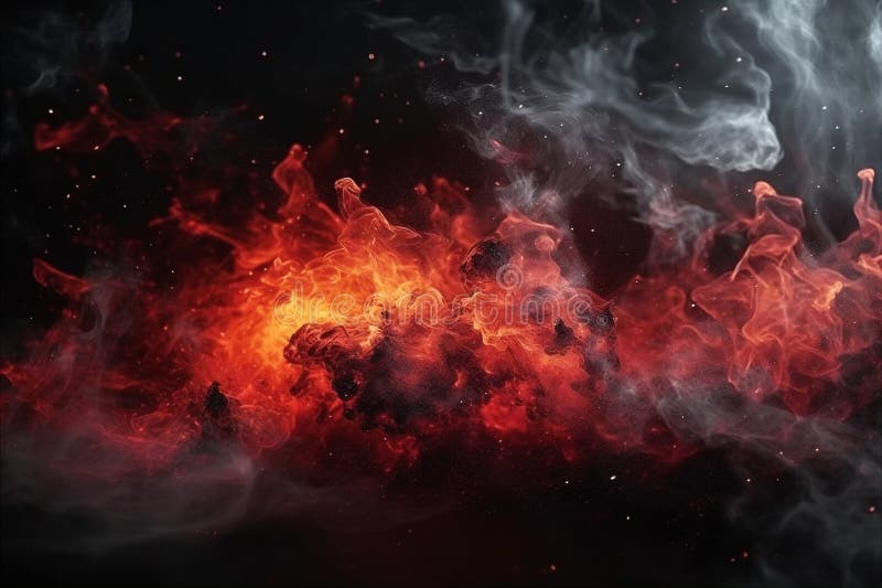 Black and Red Smoky and Fire Sparks Background. AI Generated Stock ...