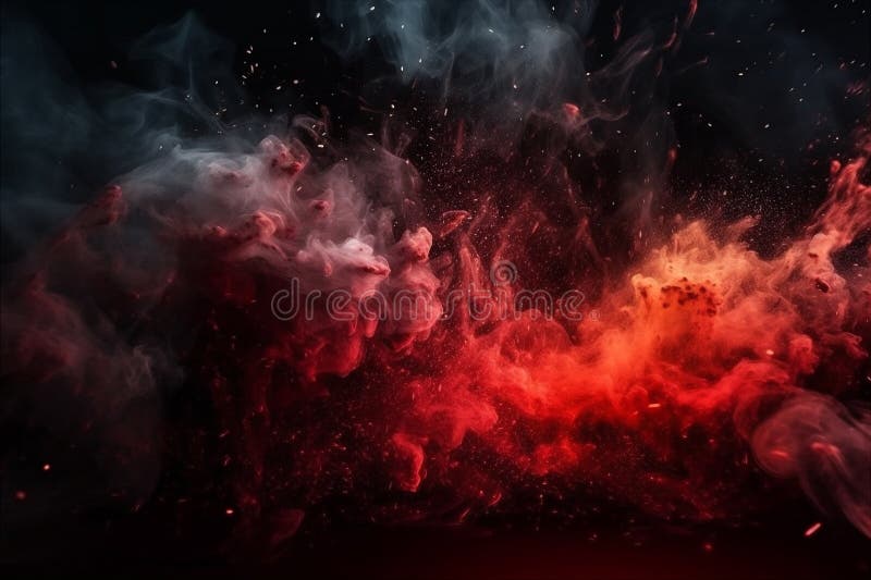 Black and Red Smoky and Fire Sparks Background. AI Generated Stock ...