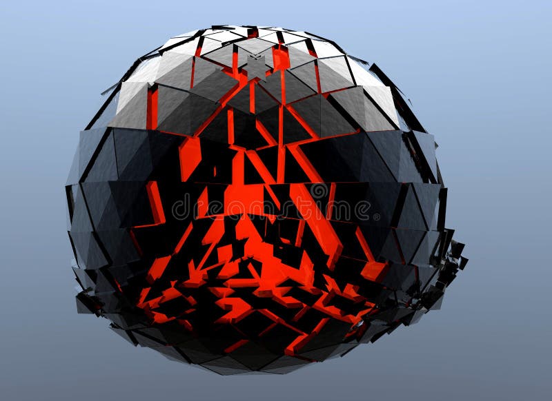 Sphere Shattered Abstract 3d Stock Illustration - Illustration of ...