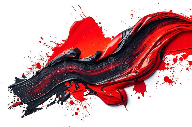 Black and Red Splashes Texture Isolated on White Background. Stock ...