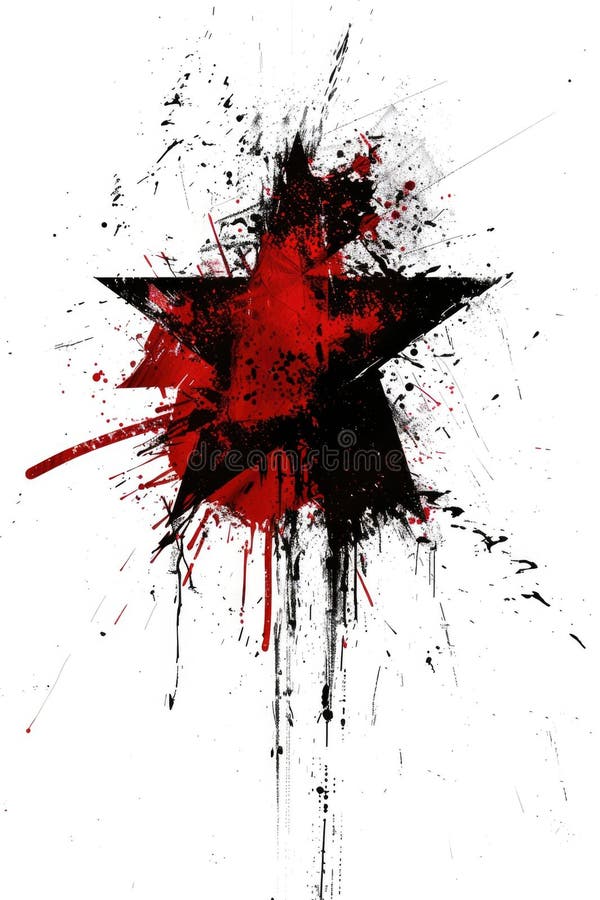 A Black and Red Star Covered in Paint, Perfect for Artistic Projects ...