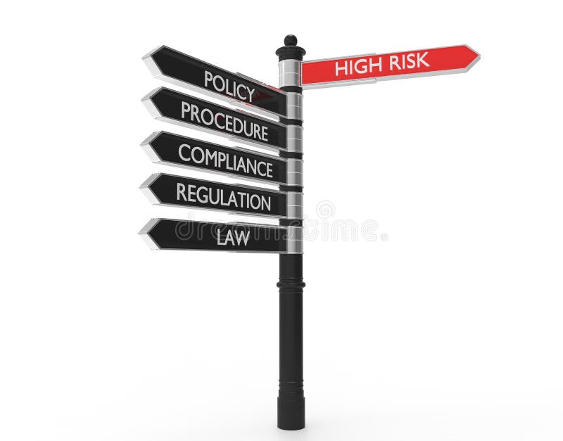 Black and Red Street Signs for Compliance Stock Illustration ...
