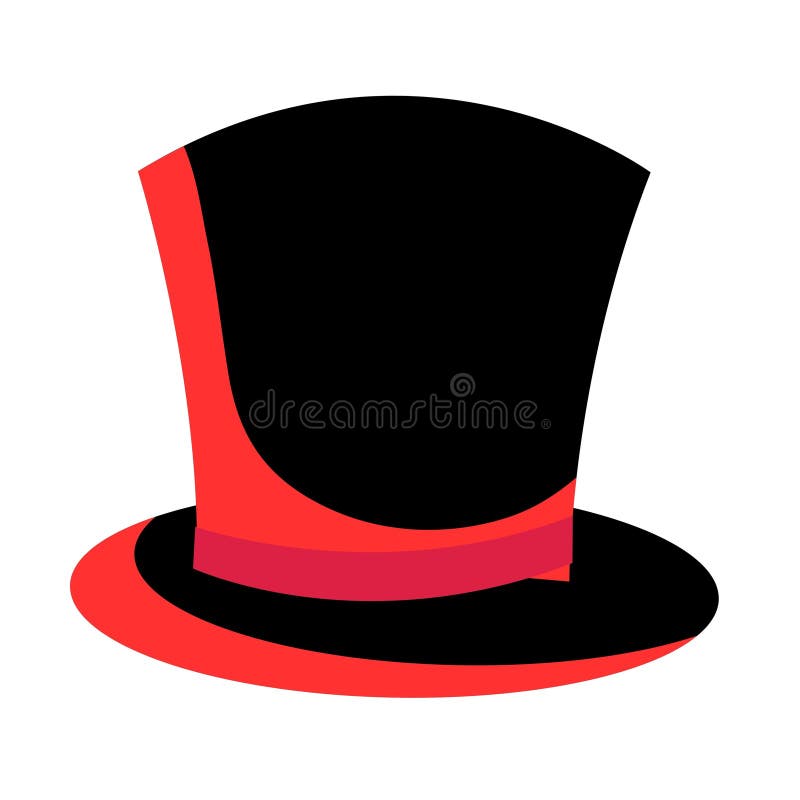 A black and red top hat stock illustration. Illustration of clothing ...