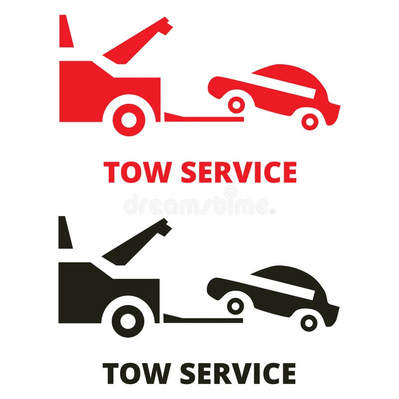 Black and Red Tow Service Banner on a White Background Stock Vector ...