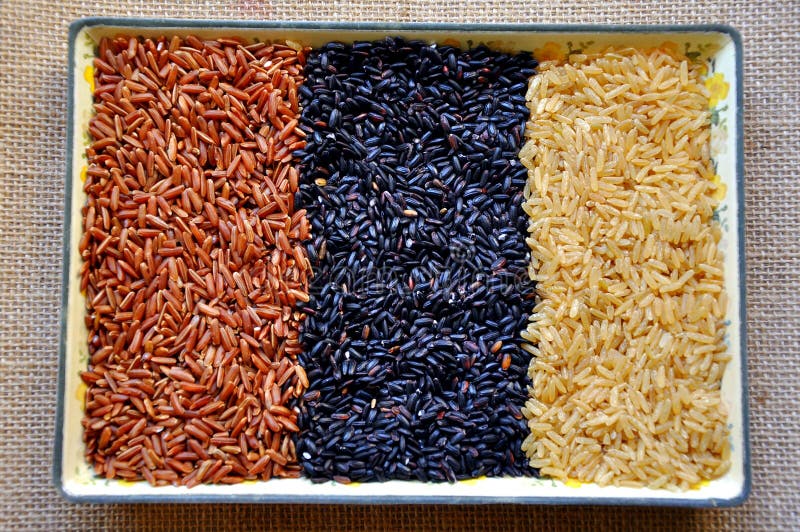 Black, red and white rice stock image. Image of details - 14225817