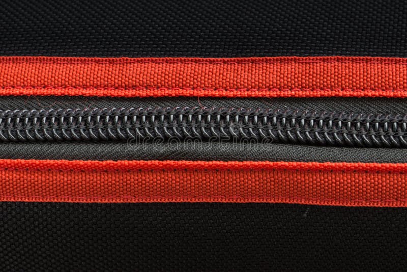 Black and red zip. stock photo. Image of material, zipper - 45172626