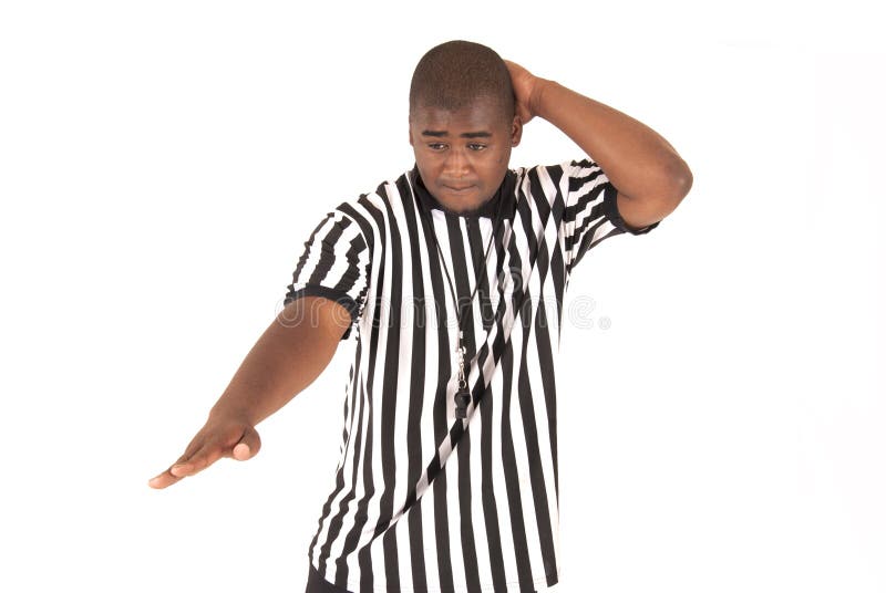 Black Referee Calling an Offensive Foul Stock Image - Image of concept ...