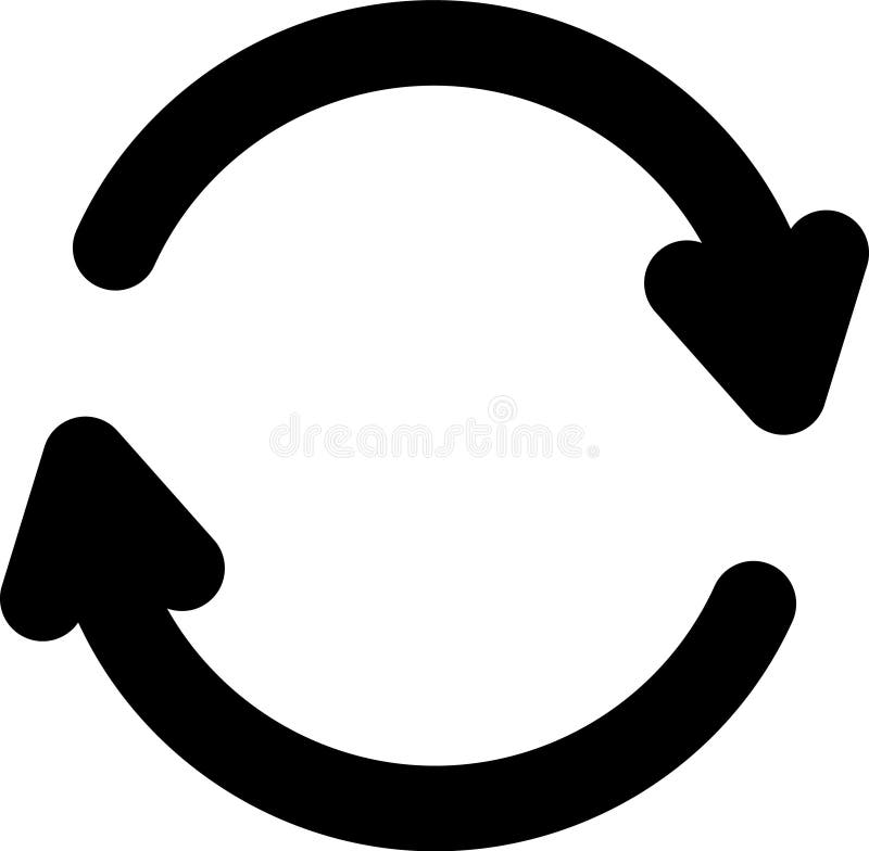Black Refresh Icon Isolated on White Background. Reload Symbol ...
