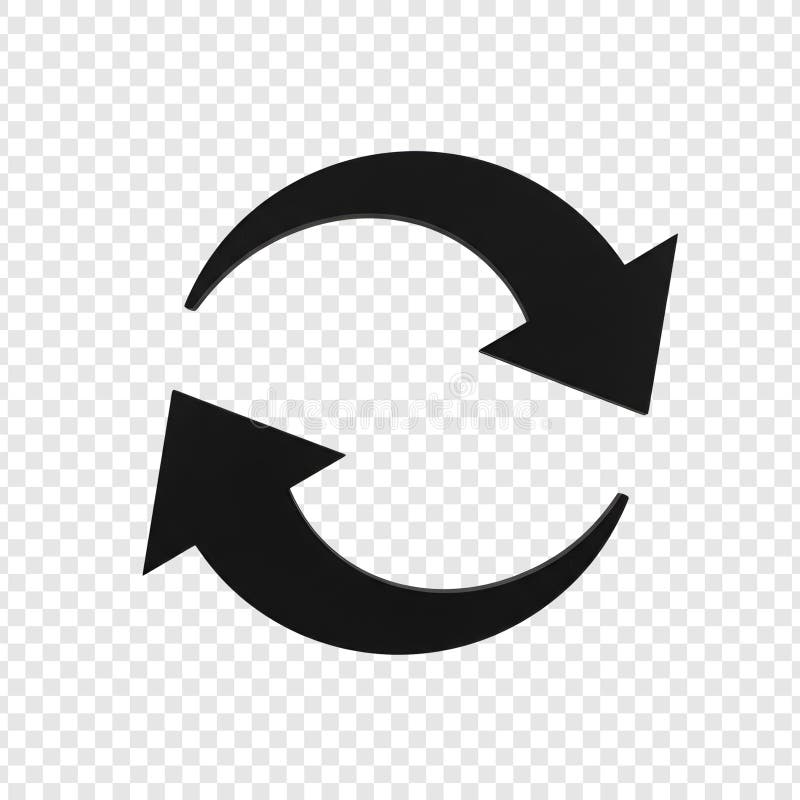 Black Refresh or Sync Arrows on Transparent Background Stock ...