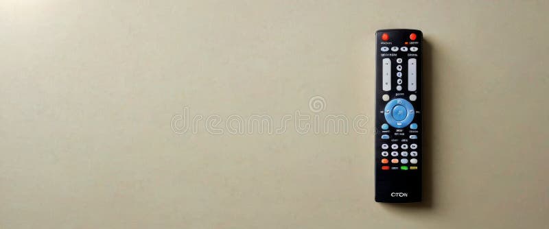 Black Remote Control on Beige Background Stock Image - Image of flat ...