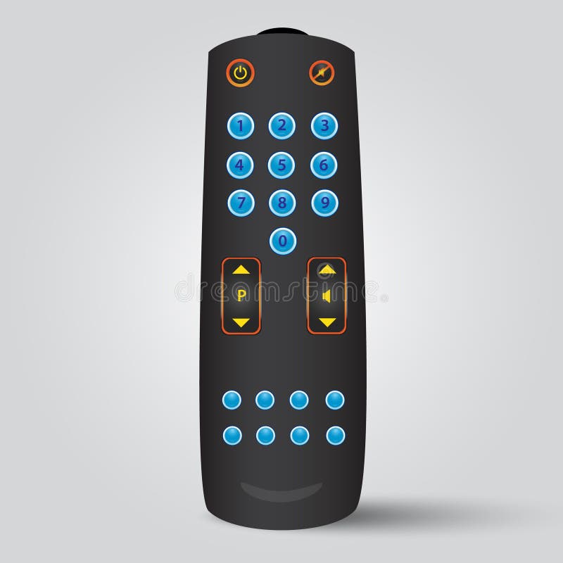 Black Remote Control and Buttons Eps10 Stock Vector - Illustration of ...