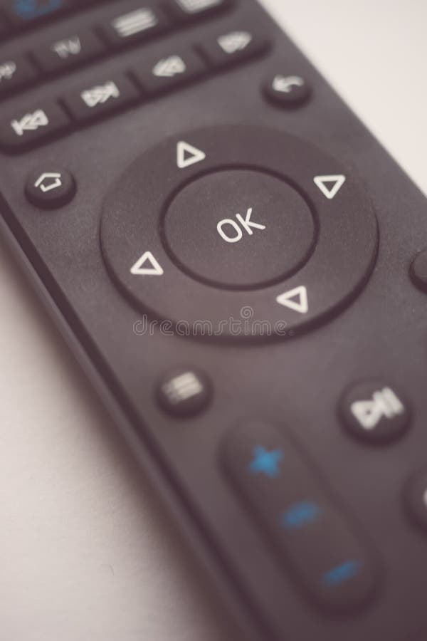 Black Remote Control Close-up, Focus on the Center Stock Image - Image ...