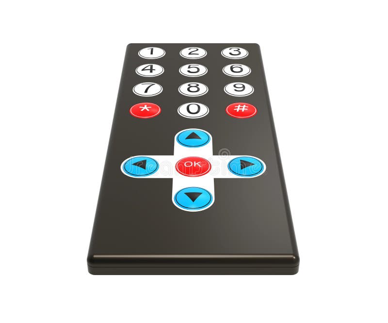 Black Remote Control. Black Remote Control for Tv on a White Background ...