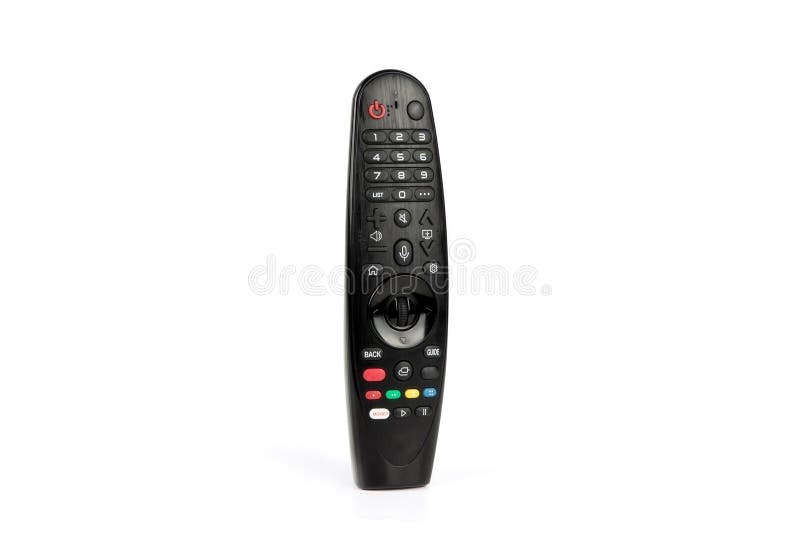 Black Remote Control Isolated on White Background Stock Image - Image ...
