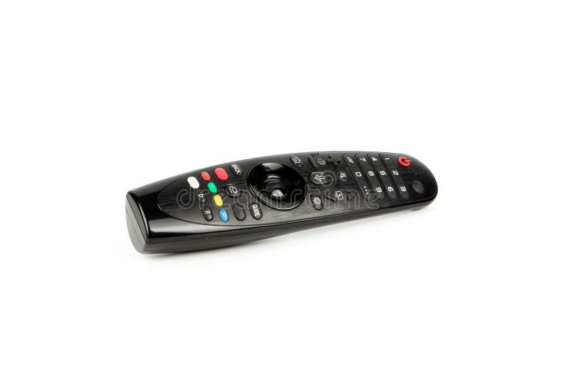 Black Remote Control in Hand Isolated on White Background Stock Photo ...