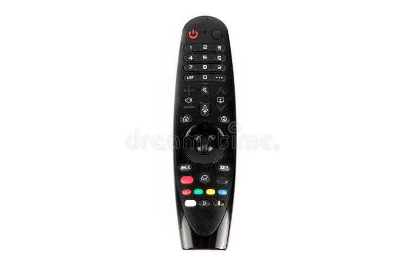 Black Remote Control Isolated on White Background Stock Photo - Image ...