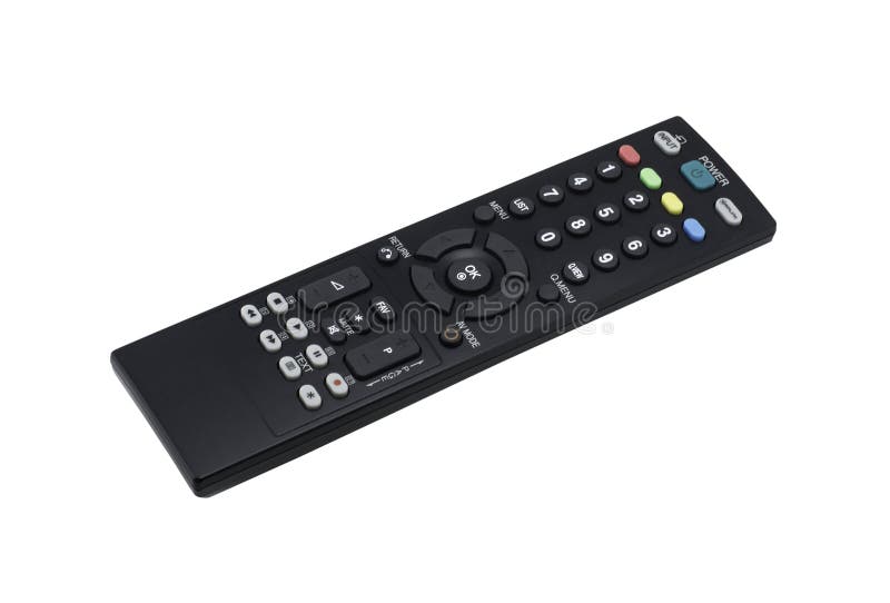 Black TV Remote Control from the Side Stock Photo - Image of black ...