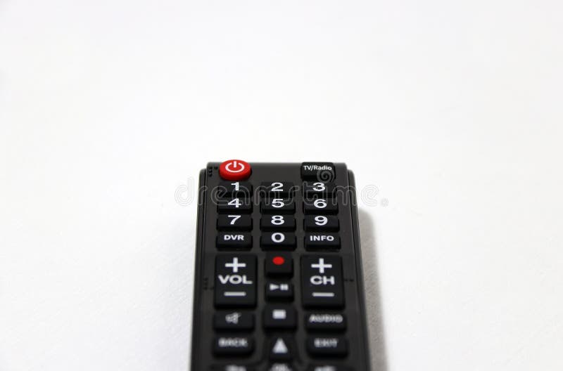 Black Remote Control Isolated on White Background. for Control of a ...