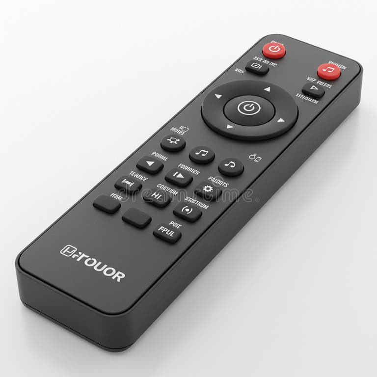 A Black Remote Control with a Rectangular Shape and Rounded Edges. it ...