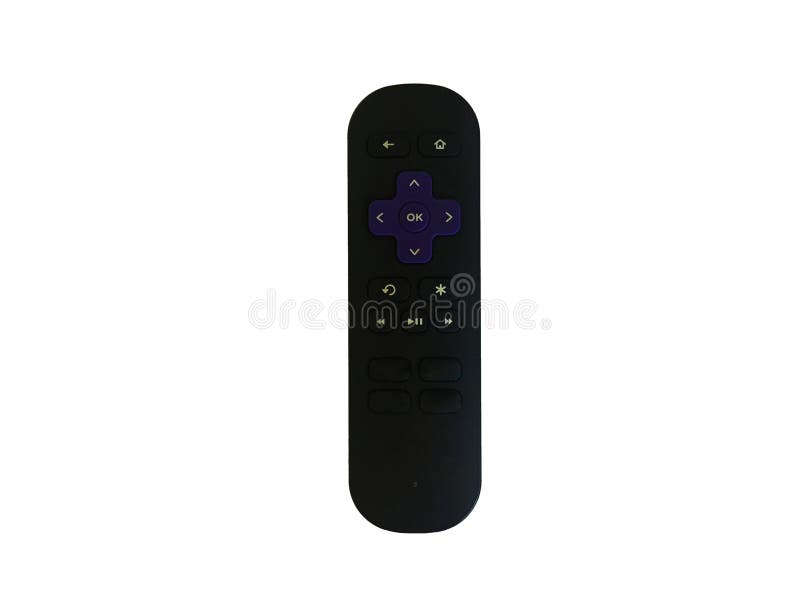 Black Remote Control Round Shape Isolated on White Background Stock ...