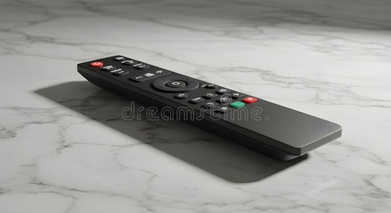 A Black Remote Control Set on a Wooden Surface, Illuminated by Gentle ...