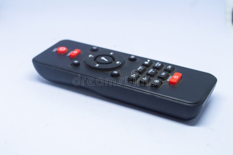 Black Remote Control on White Background Stock Photo - Image of ...